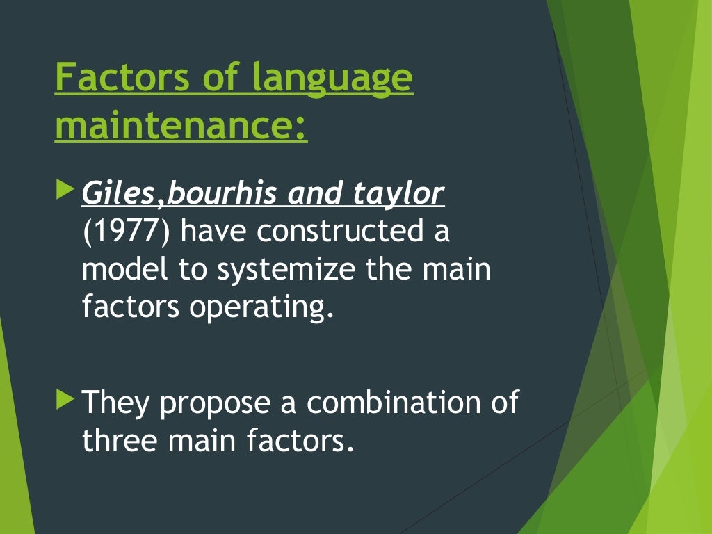 Language maintenance