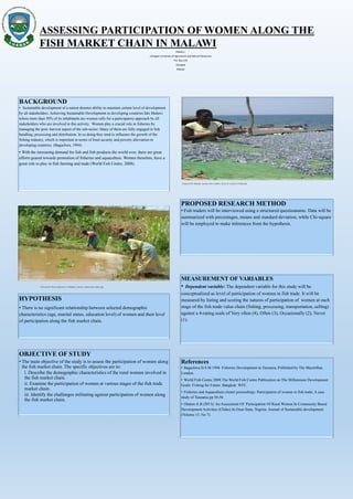 Assessing participation of women along the fish market chain in Malawi ...