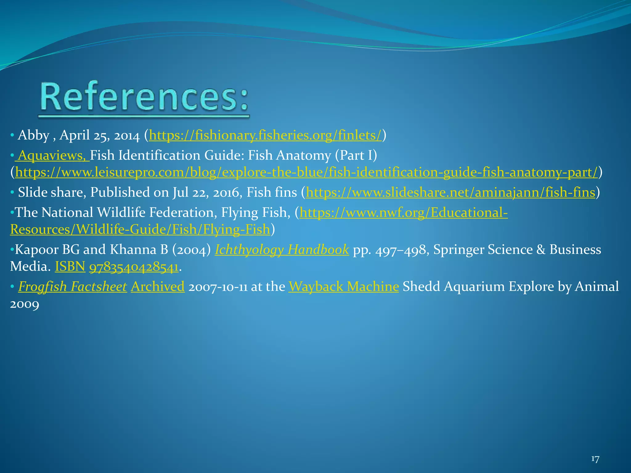 Fish morphology - fish fins | PPTX