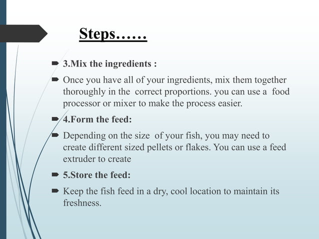 Fish nutrition, Fish feed ingredients and diseases.pptx | Pet Supplies ...