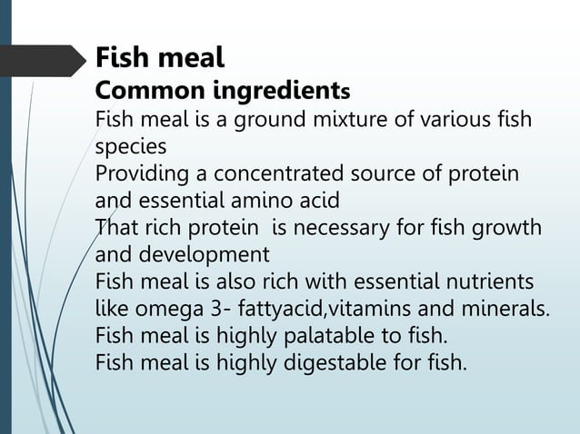 Fish nutrition, Fish feed ingredients and diseases.pptx | Pet Supplies ...