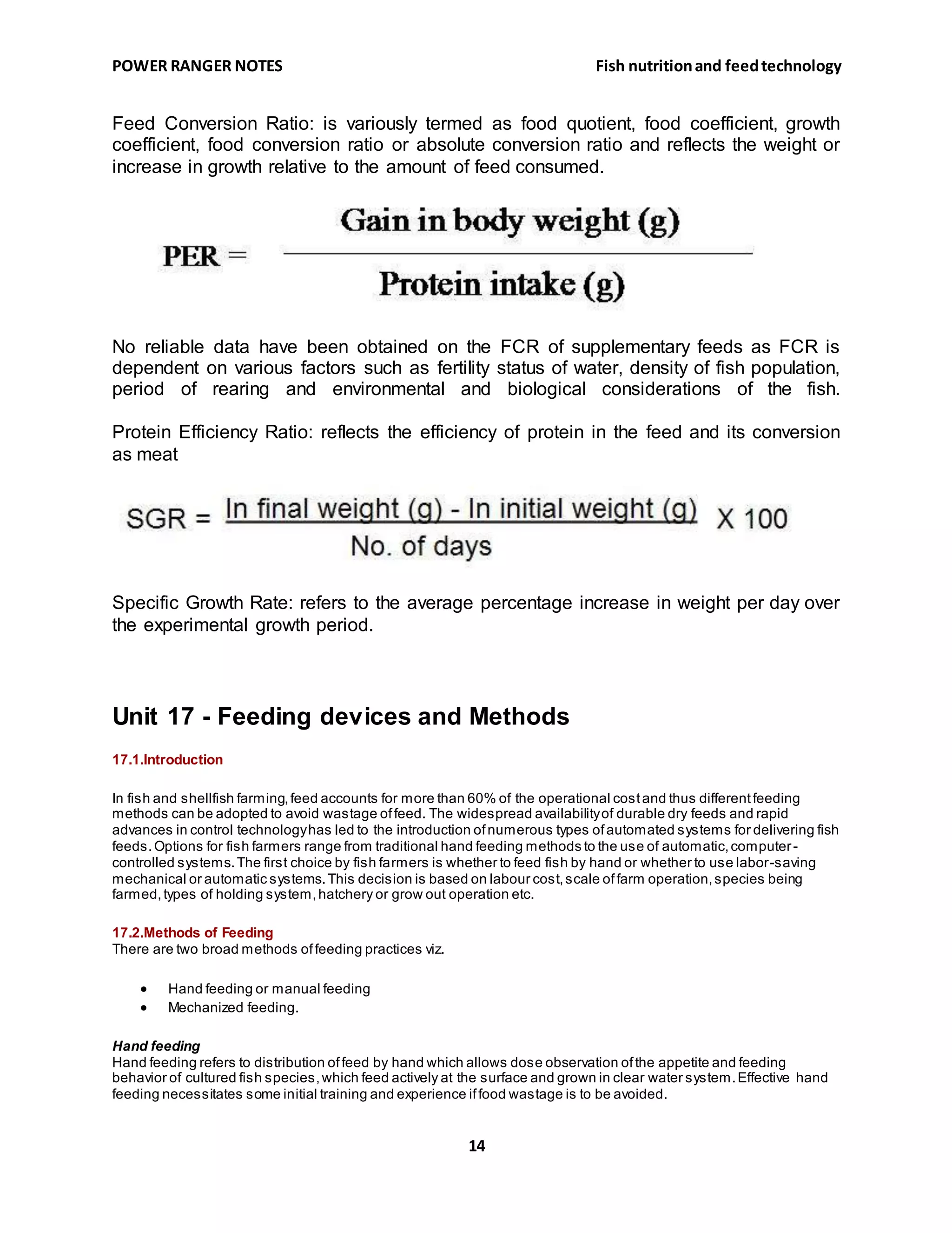 Fish nutrition and feed technology 4th sem (full sylabus) | DOCX