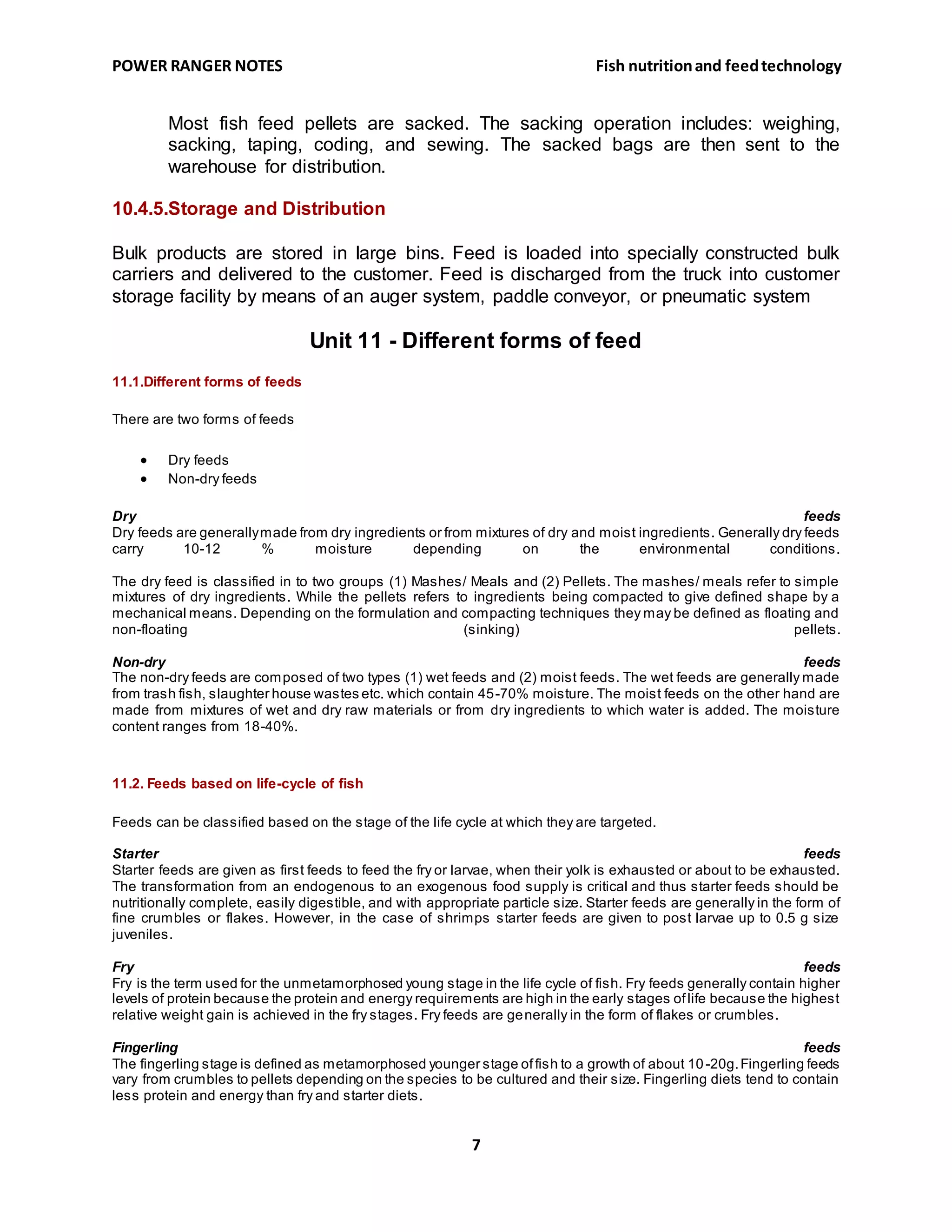 Fish nutrition and feed technology 4th sem (full sylabus) | DOCX