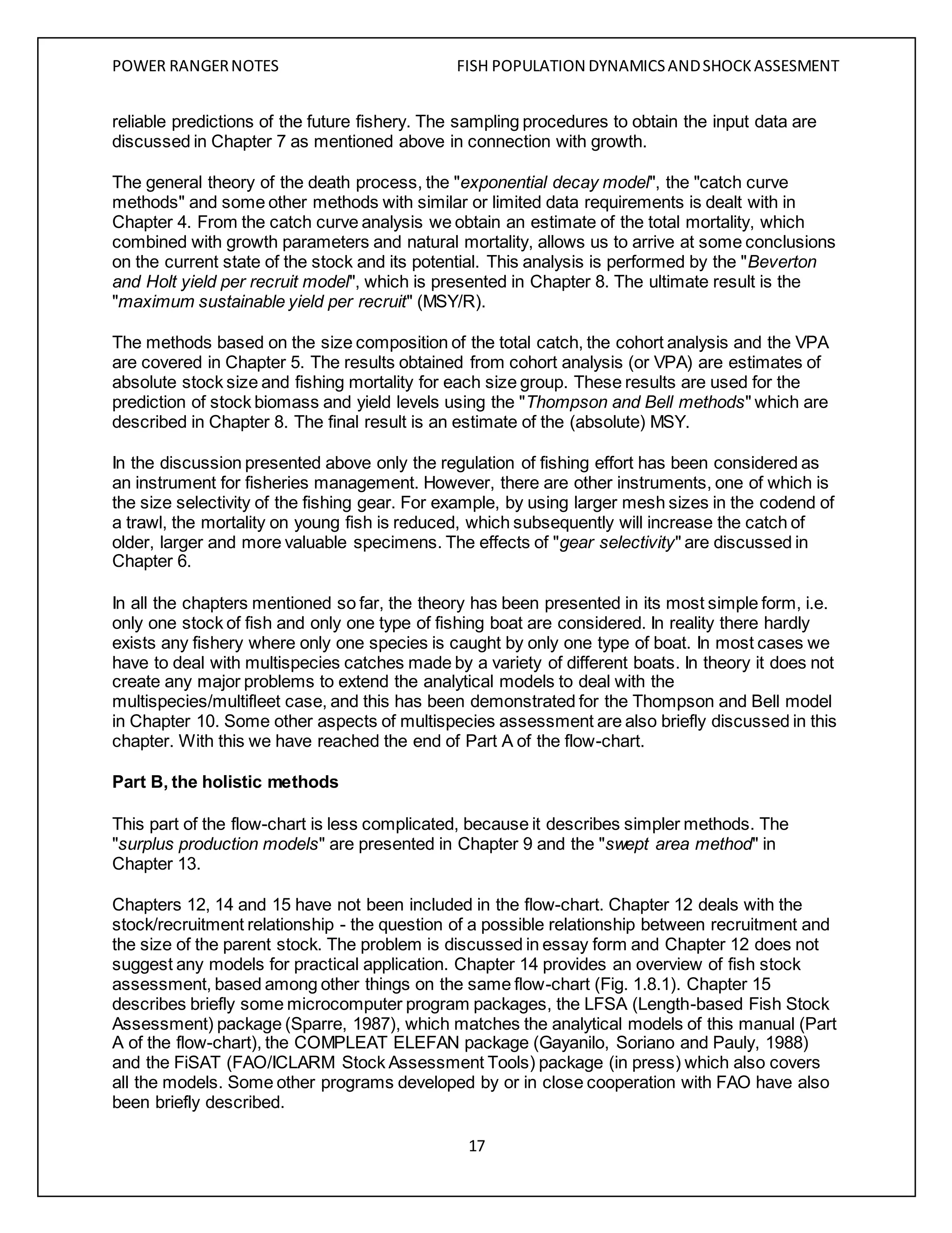 Fish population dynamics and shock assesment(5th sem) | DOCX