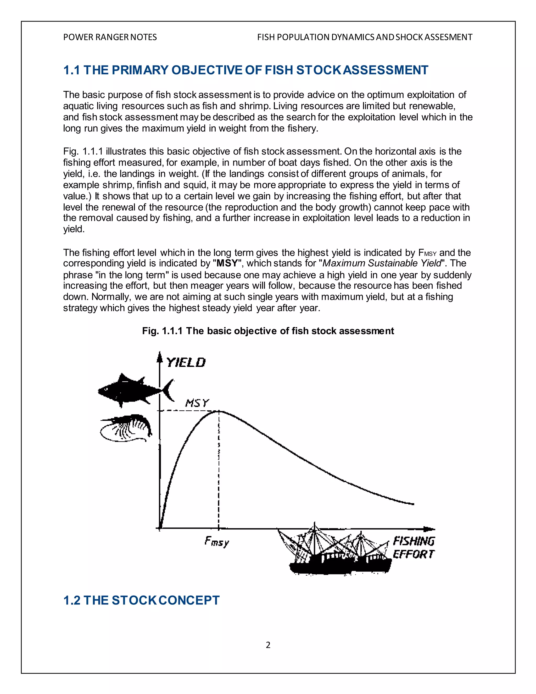 Fish population dynamics and shock assesment(5th sem) | DOCX