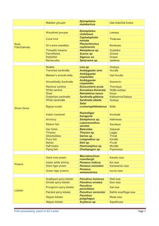 Fish processing plant Sri Lanka | PDF | Agriculture | Industries