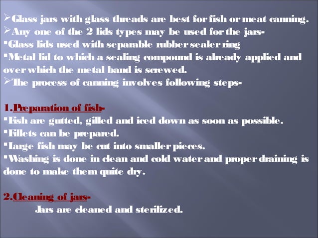Fish processing ppt | PPT | Fish and Aquariums | Pets