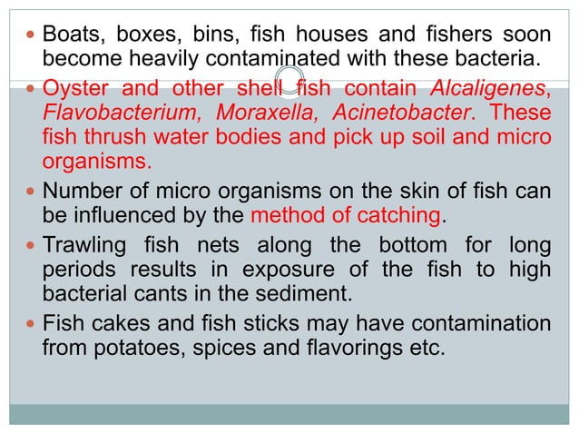 Microbial spoilage of Fish & sea products | PPTX