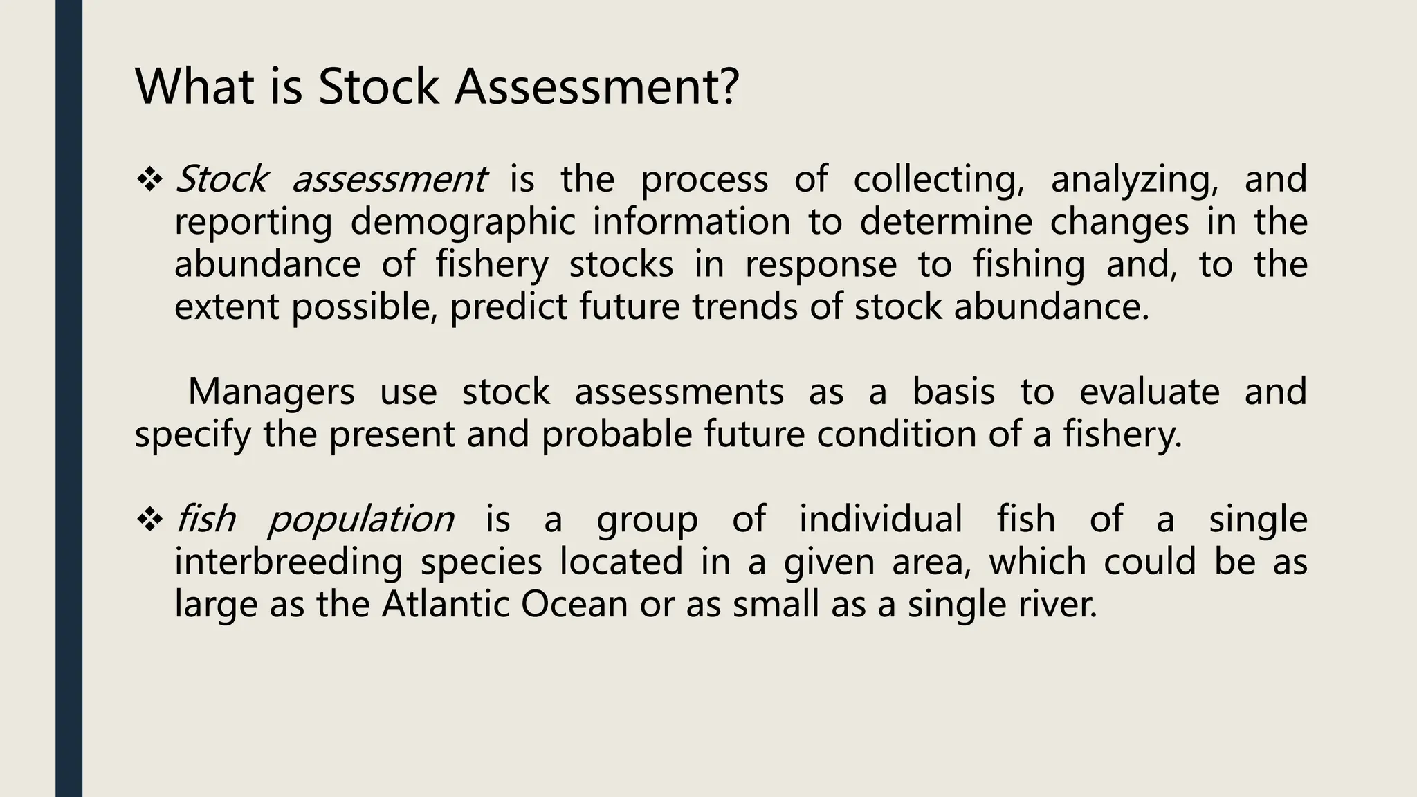 Fish Stock Assessment in the Philippines. Chapter 1 | PPTX