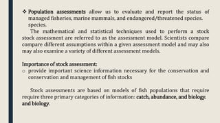Fish Stock Assessment in the Philippines. Chapter 1 | PPTX