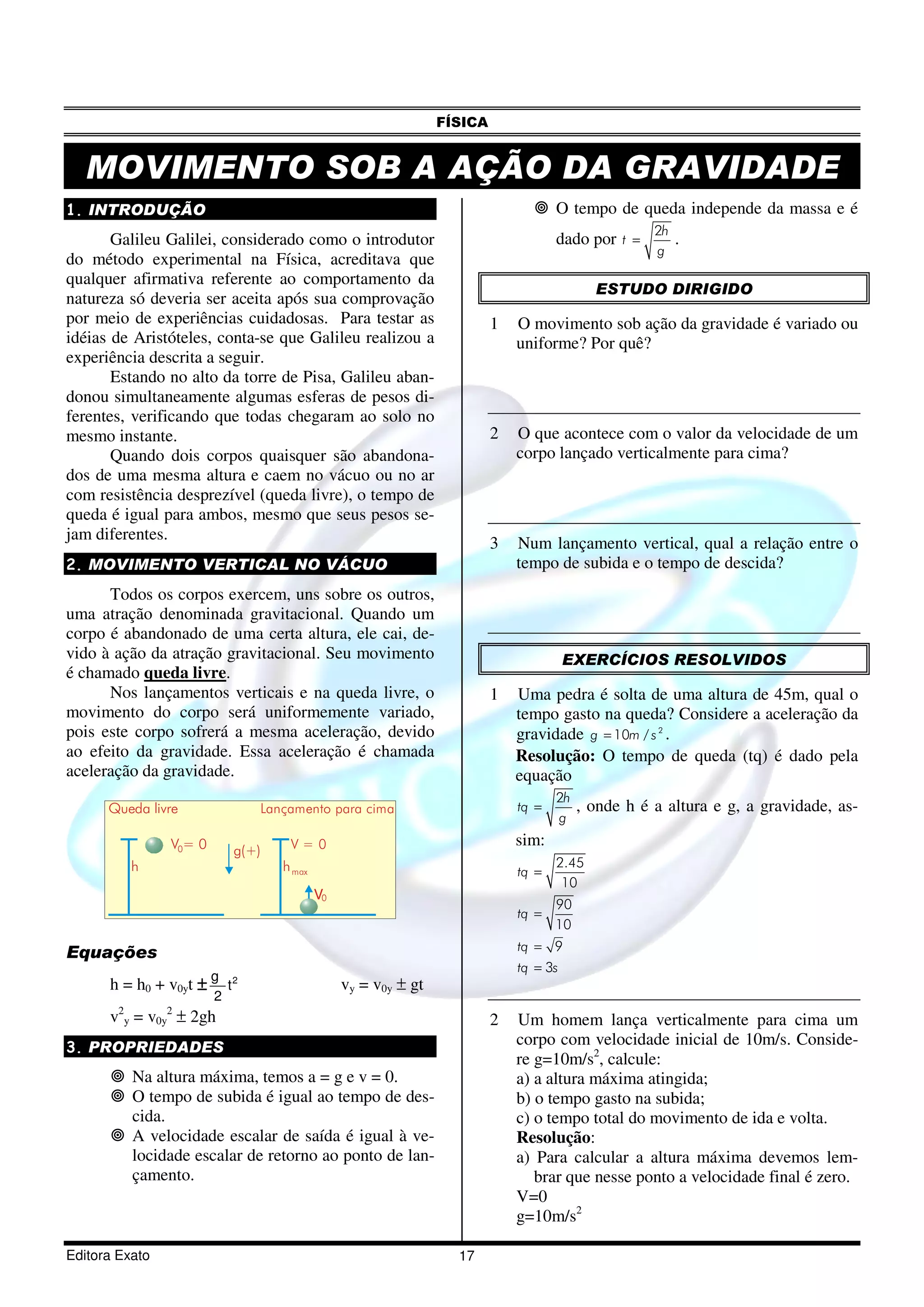 Fisica 001 movimentos | PDF