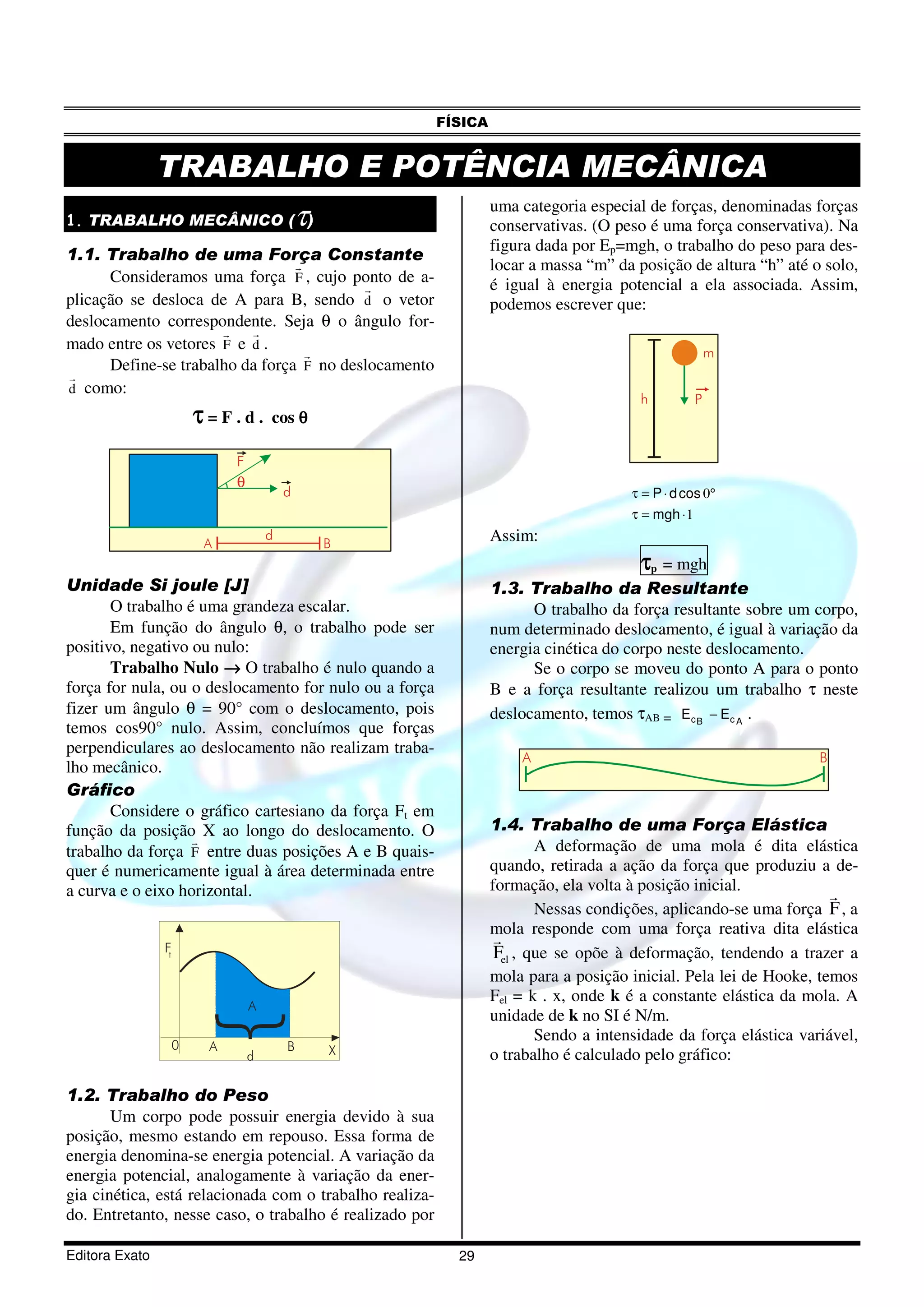 Fisica 001 trabalho e potencia mecanica | PDF