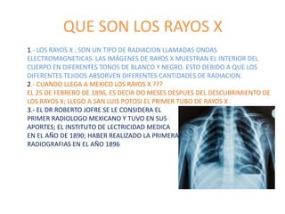 FISICA DE LOS RAYOS X, INTRODUCCION A LA FISICA DE LOS RX | PPTX