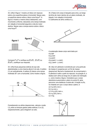 Fisica mecanica dinamica_plano_inclinado_exercicios | PDF