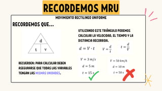 Física Movimiento rectilíneo uniforme y movimiento rectilíneo uniforme ...