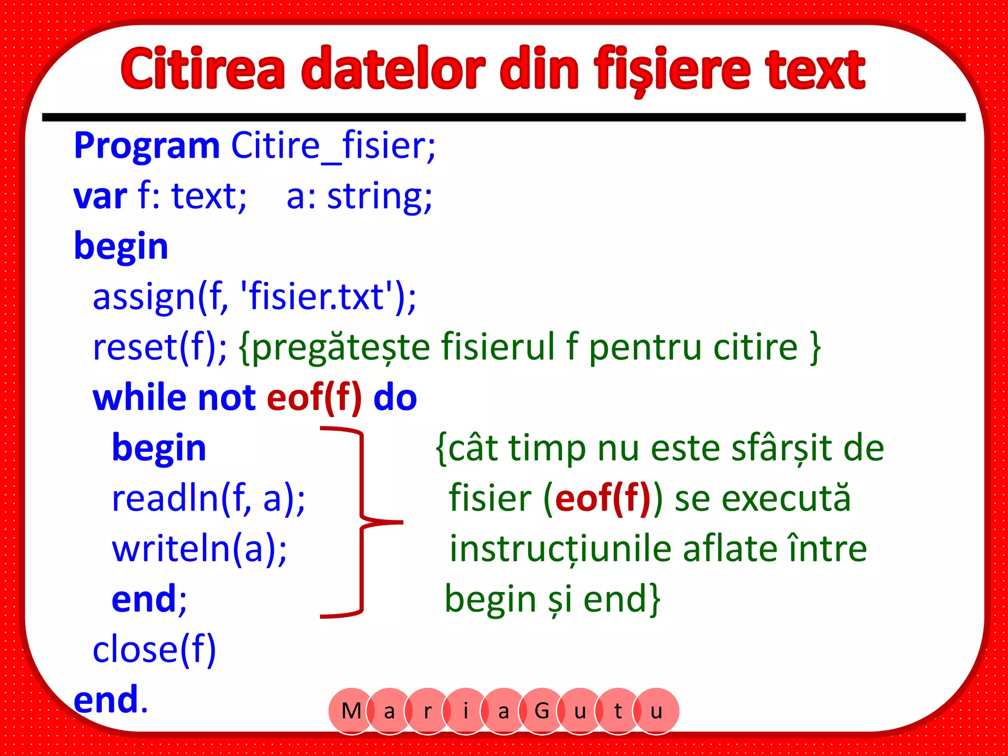 Fisiere Pascal/Pascal ABC | PPT | Free Download