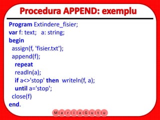 Fisiere Pascal/Pascal ABC | PPT | Free Download