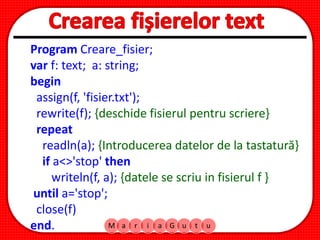 Fisiere Pascal/Pascal ABC | PPT
