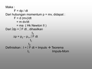 Fisika- Momentum dan impuls PPT bagi siswa SMA | PPT