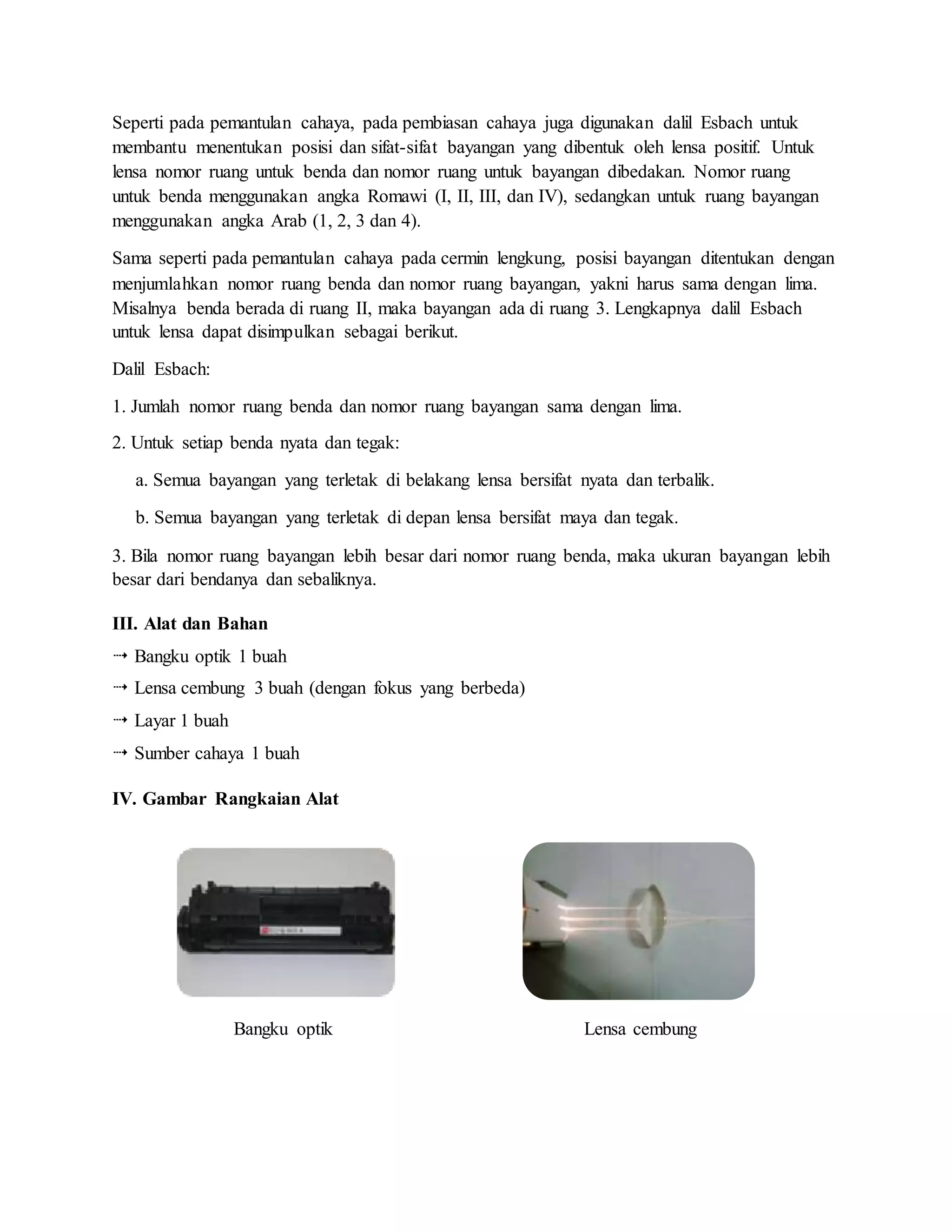 Laporan Fisika - lensa cembung | DOCX