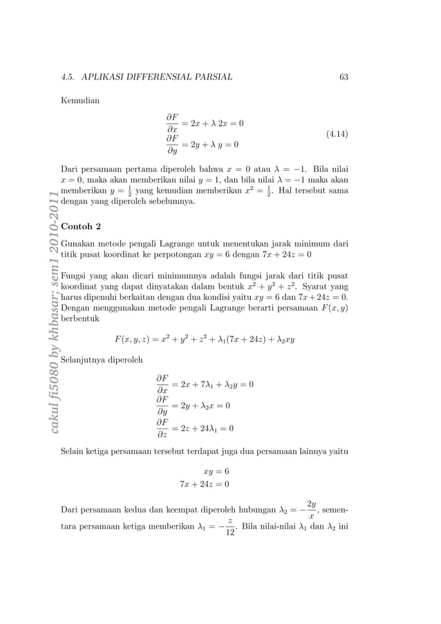 Fisika matematika bab4 differensial danintegral | PDF