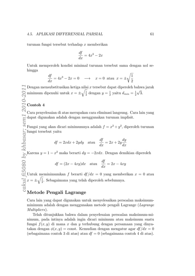Fisika matematika bab4 differensial danintegral | PDF