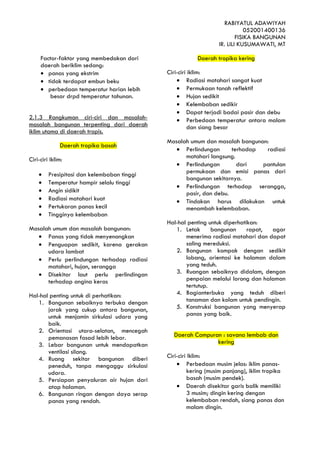 Fisika bangunan- DAERAH TROPIS | PDF