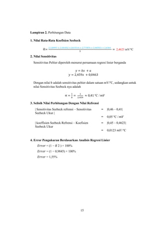 FISIKA EKSPERIMEN II : Konversi Energi Termal-Listrik Dengan Modul TEC1-12706 | PDF