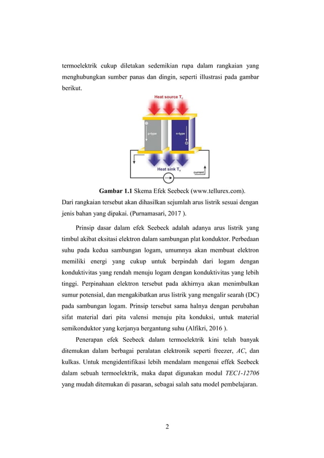 FISIKA EKSPERIMEN II : Konversi Energi Termal-Listrik Dengan Modul TEC1-12706 | PDF
