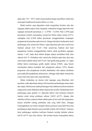 FISIKA EKSPERIMEN II : Konversi Energi Termal-Listrik Dengan Modul TEC1-12706 | PDF