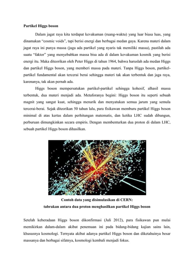 Fisika inti makalah kosmologi (partikel dalam alam semesta) | DOCX