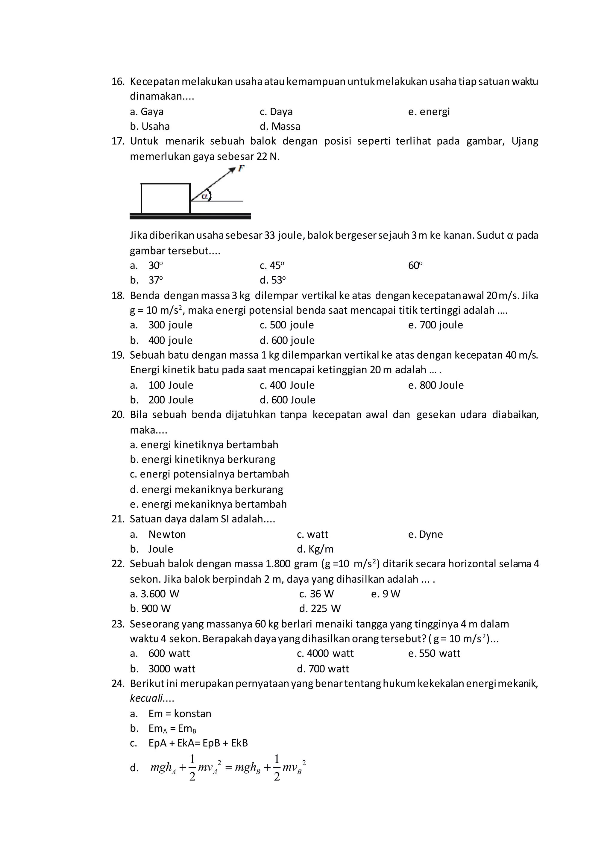 Soal UAS Fisika kelas xi | DOCX