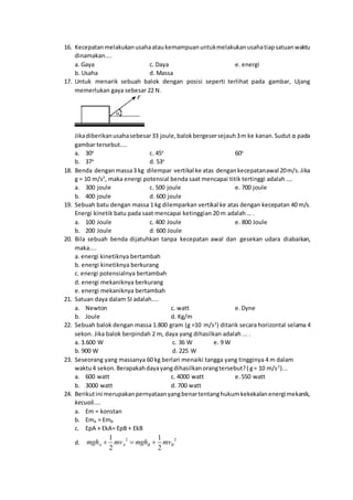 Soal UAS Fisika kelas xi | DOCX