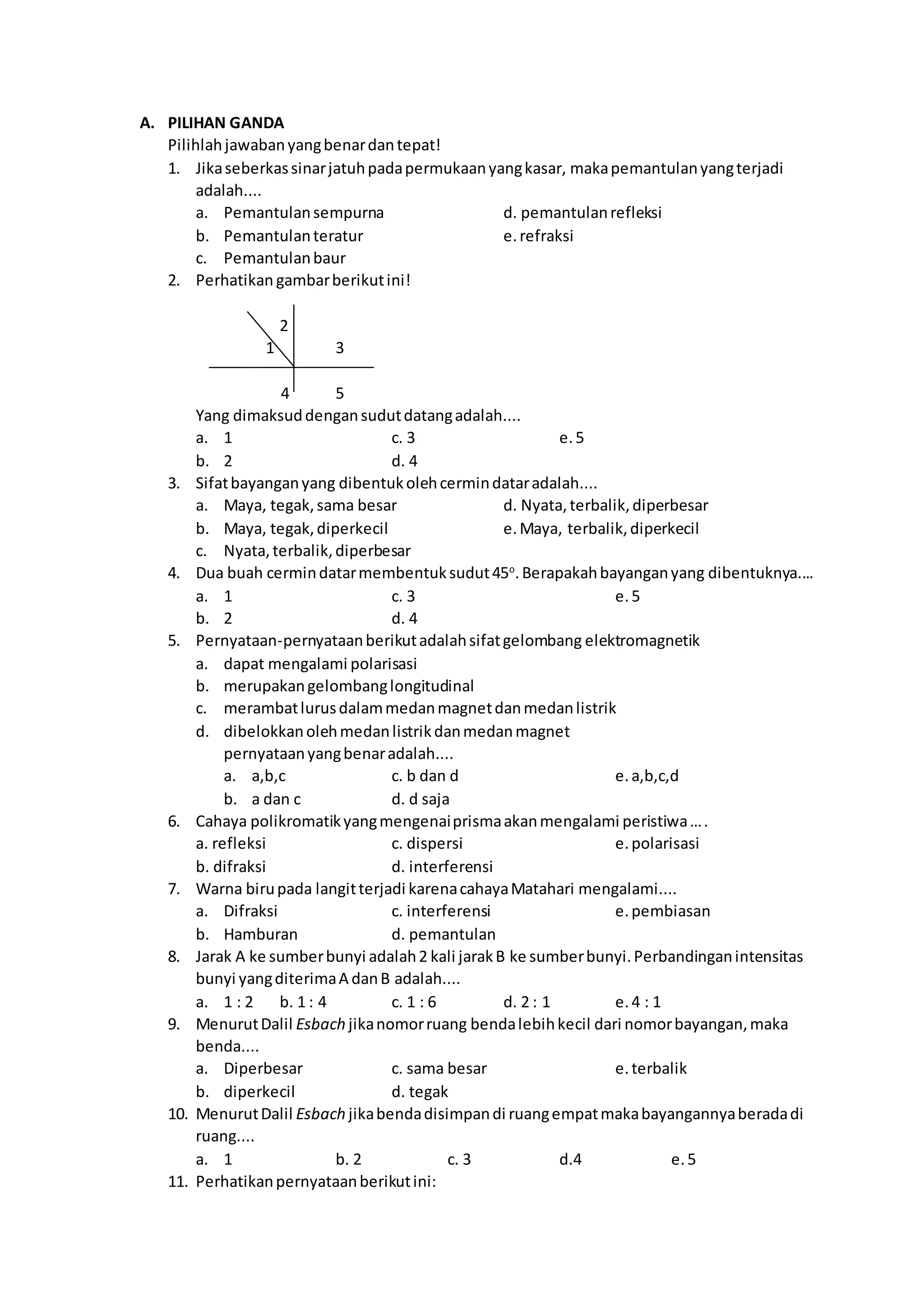 Soal UAS Fisika kelas xii sem 1 | DOCX