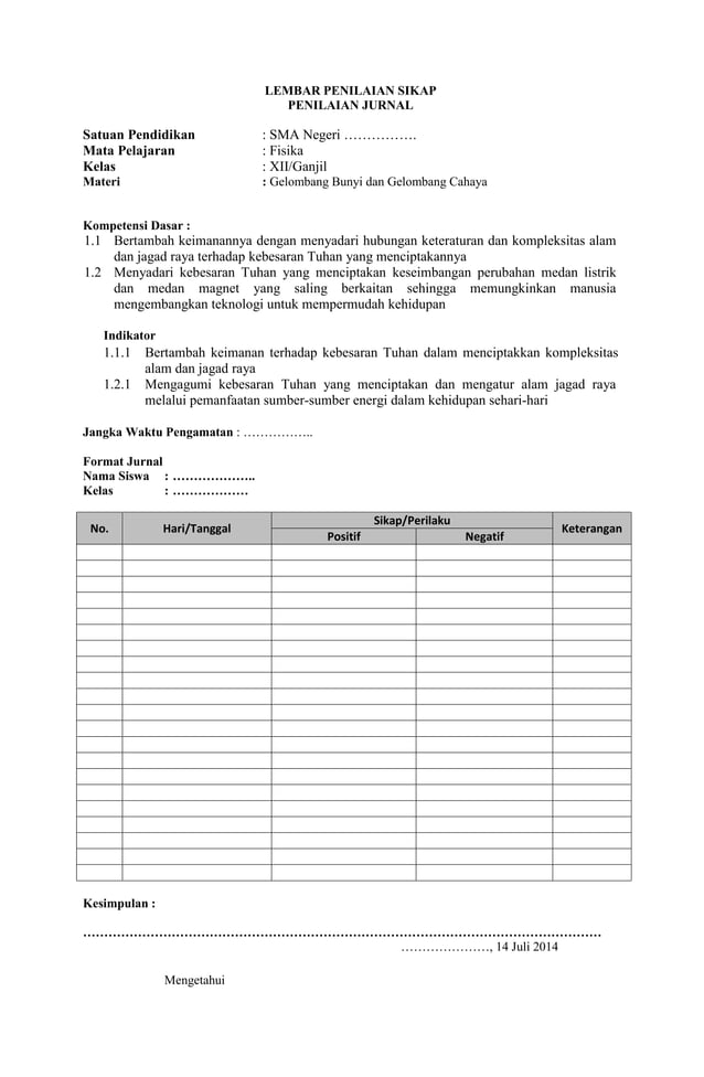 RPP Fisika SMA Kelas XII | PDF