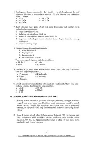 Soal Fisika kelas xii ipa Semester 5 | PDF