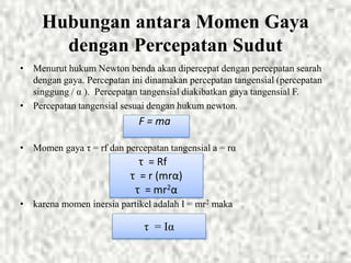 Hubungan antara momen gaya dan percepatan sudut | PPT