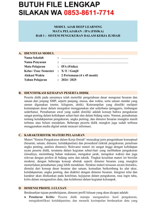Modul Ajar Deep Learning Fisika Kelas 10 Terbaru 2025 | DOCX