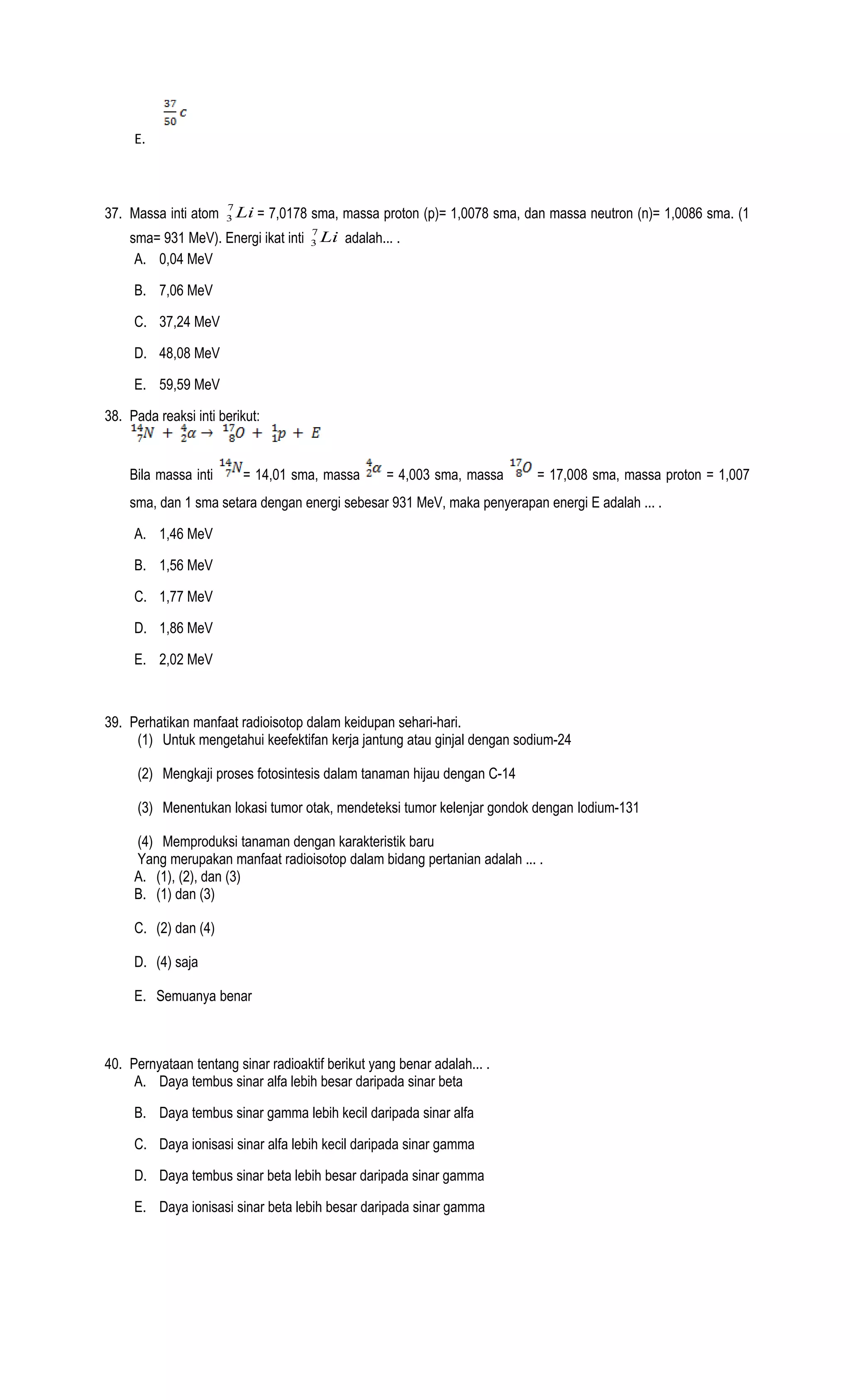 SOAL LATIHAN UN Fisika paket 02 | PDF