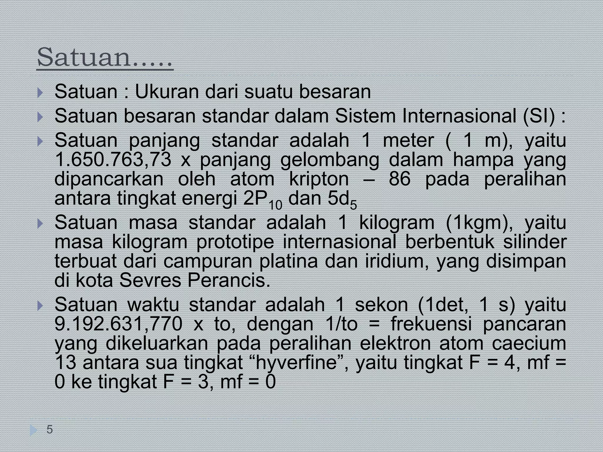 Fisika teknik- PENGUKURAN, SATUAN, DAN DIMENSI | PPTX