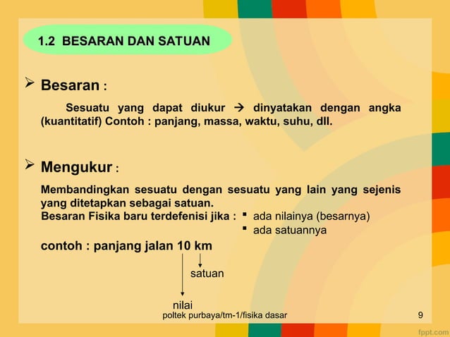 Fisika Terapan - Besaran dan Satuan Terapan 1ppt | PPT