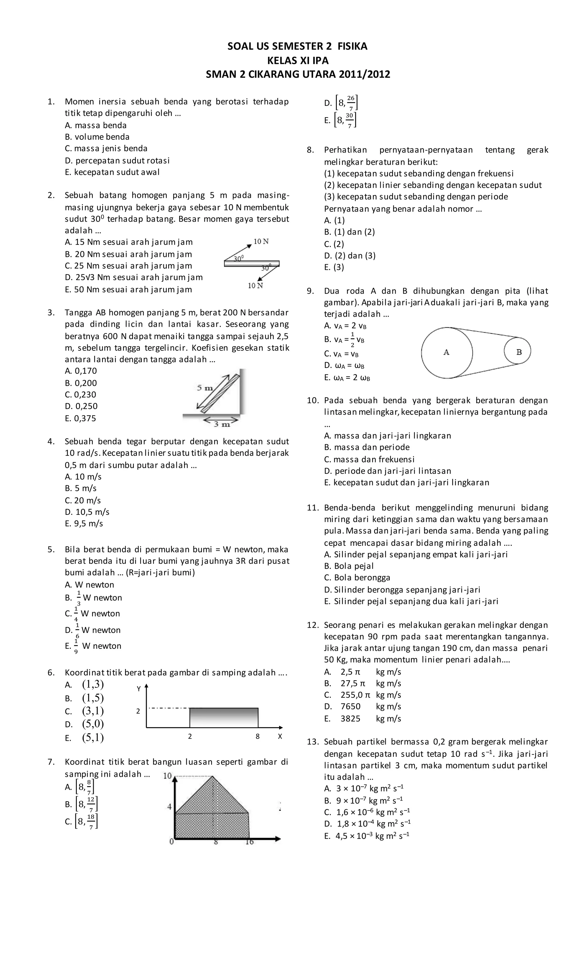 Fisika us sem2 kls xi ipa | PDF