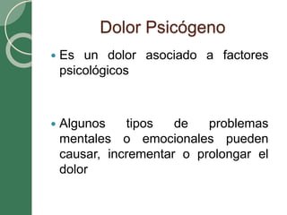 Fisiologia del dolor | PPTX