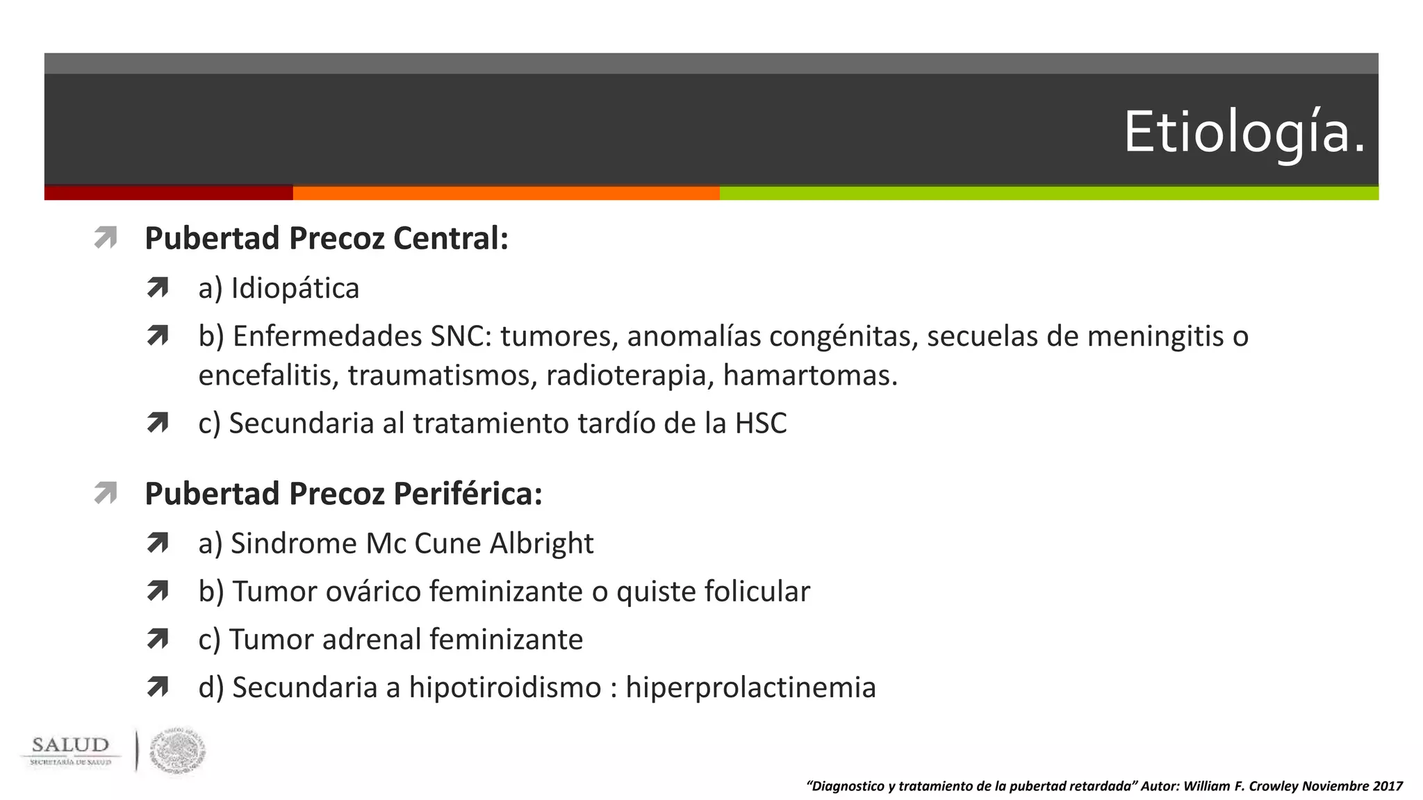 Fisiologia de la pubertad y pubertad precoz | PPT