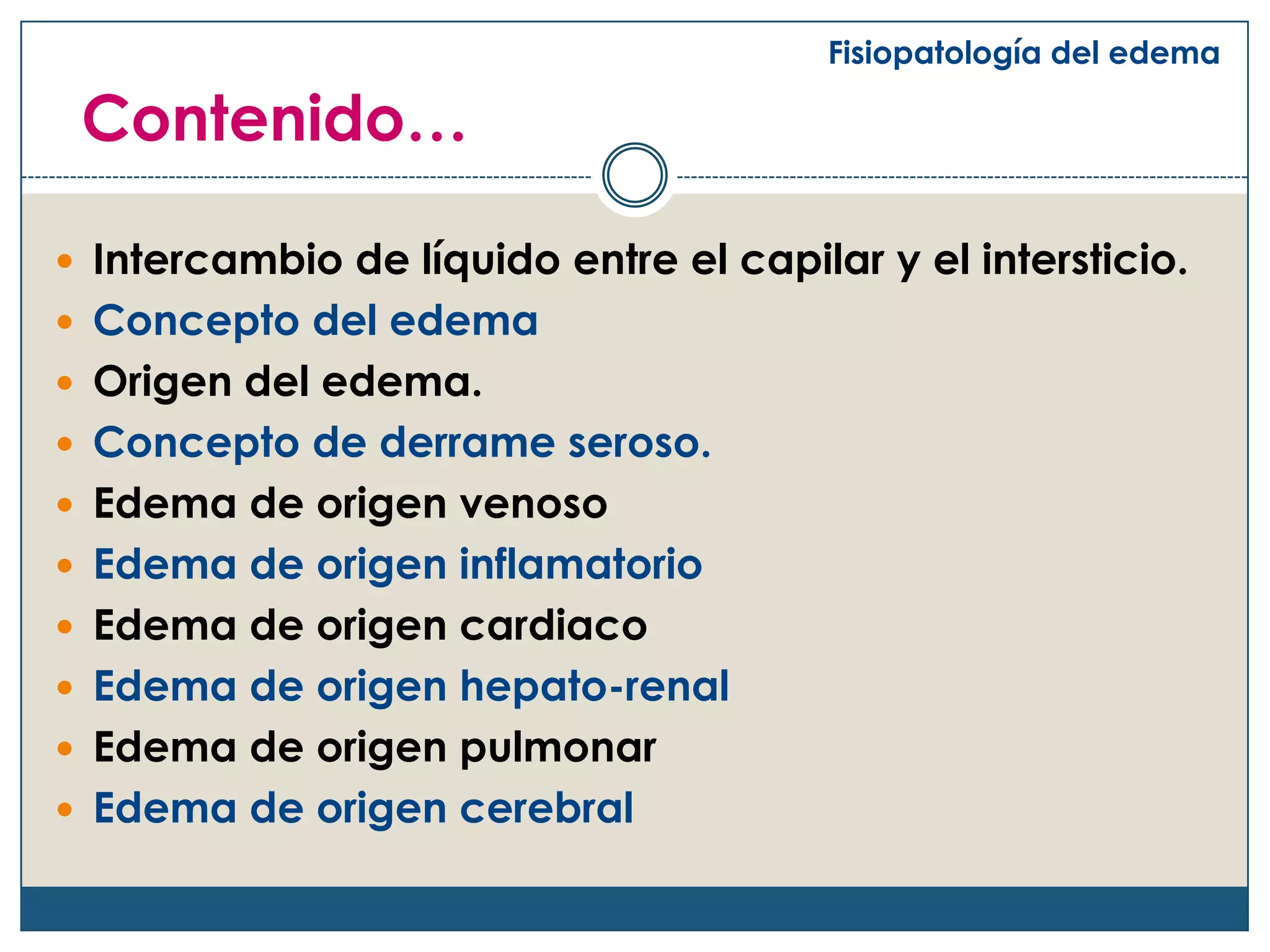 Fisiopatología del edema | PPTX