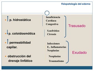 Fisiopatología del edema | PPTX