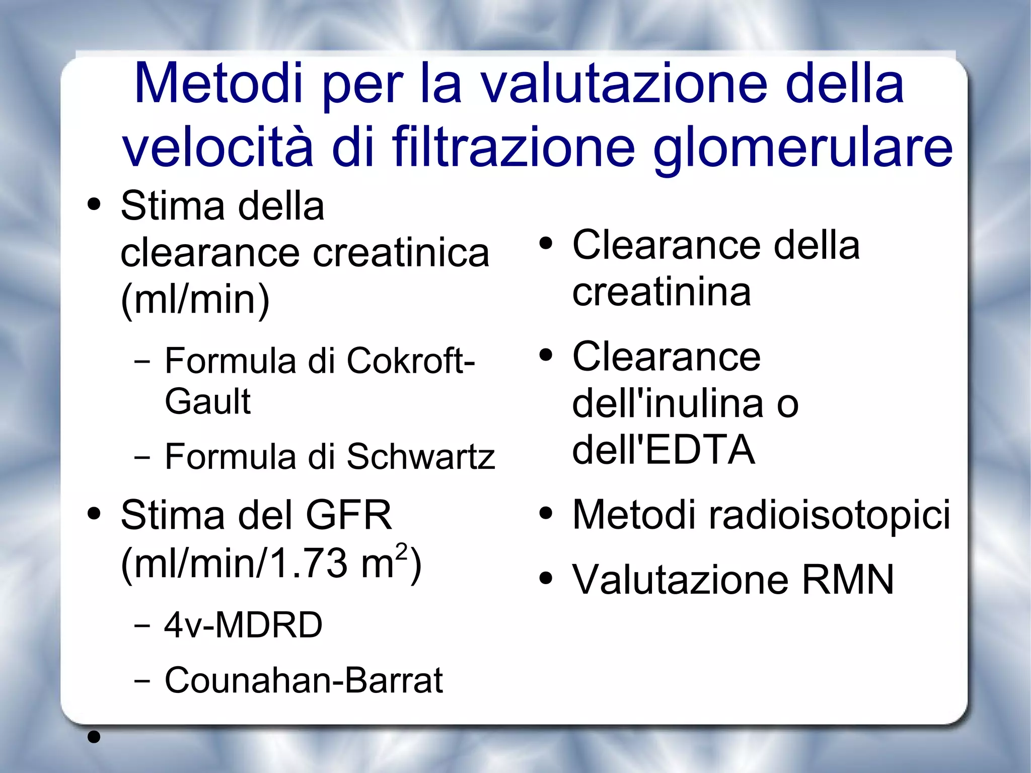 Fisiopatologia Renale | ODP