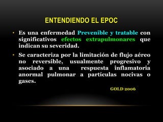 Fisioterapia respiratoria en la exacerbación del epoc | PPTX
