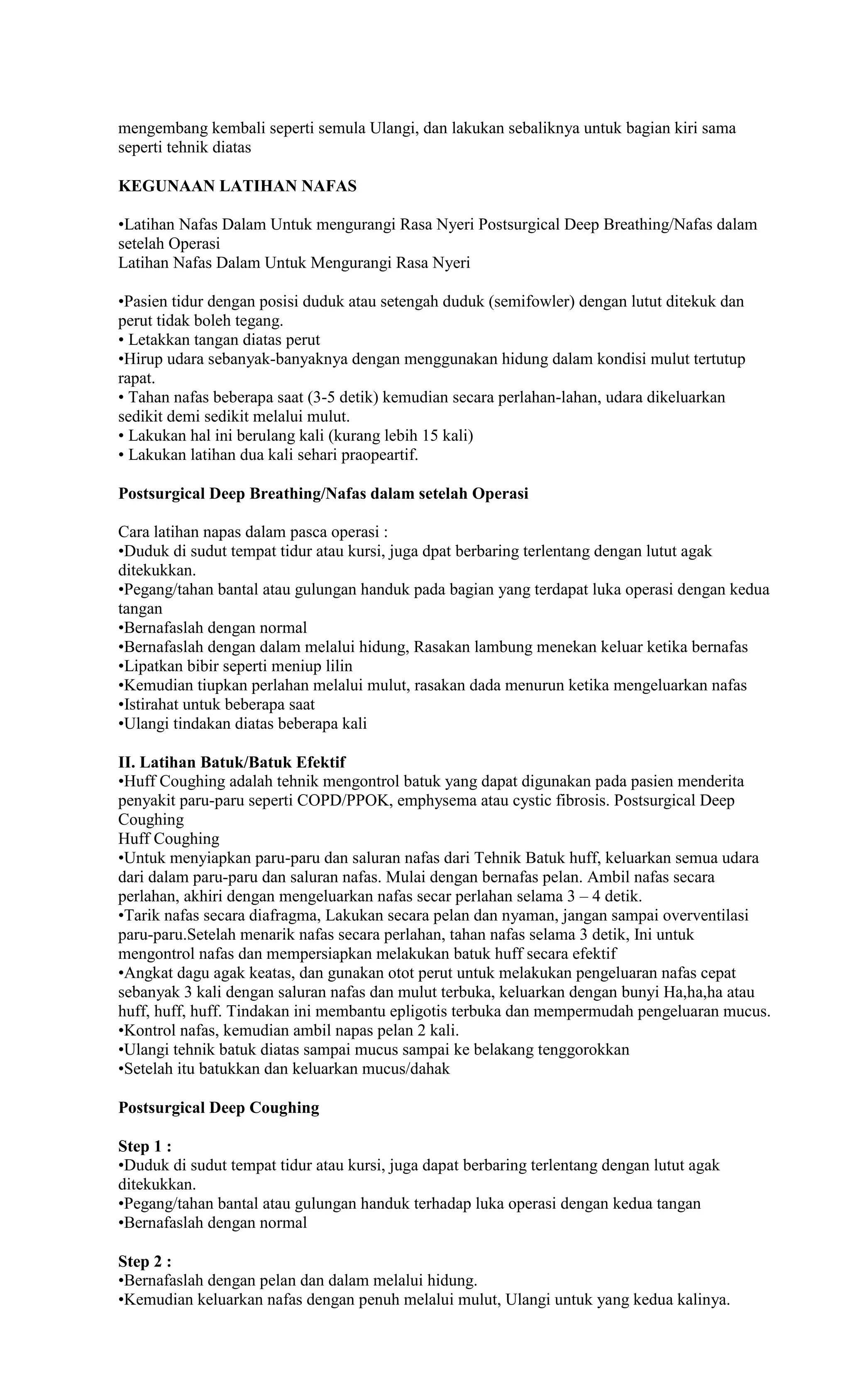 Fisioterapi dada dan batuk efektif AKPER PEMKAB MUNA | DOCX