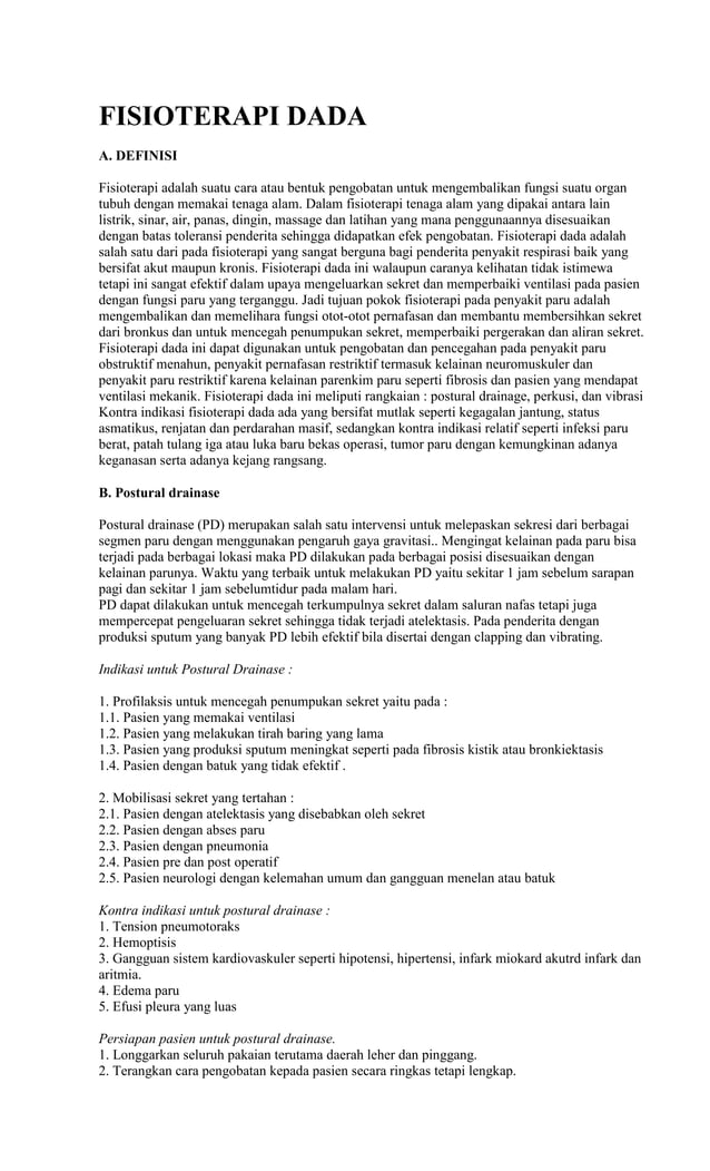 Fisioterapi dada dan batuk efektif AKPER PEMKAB MUNA | DOCX